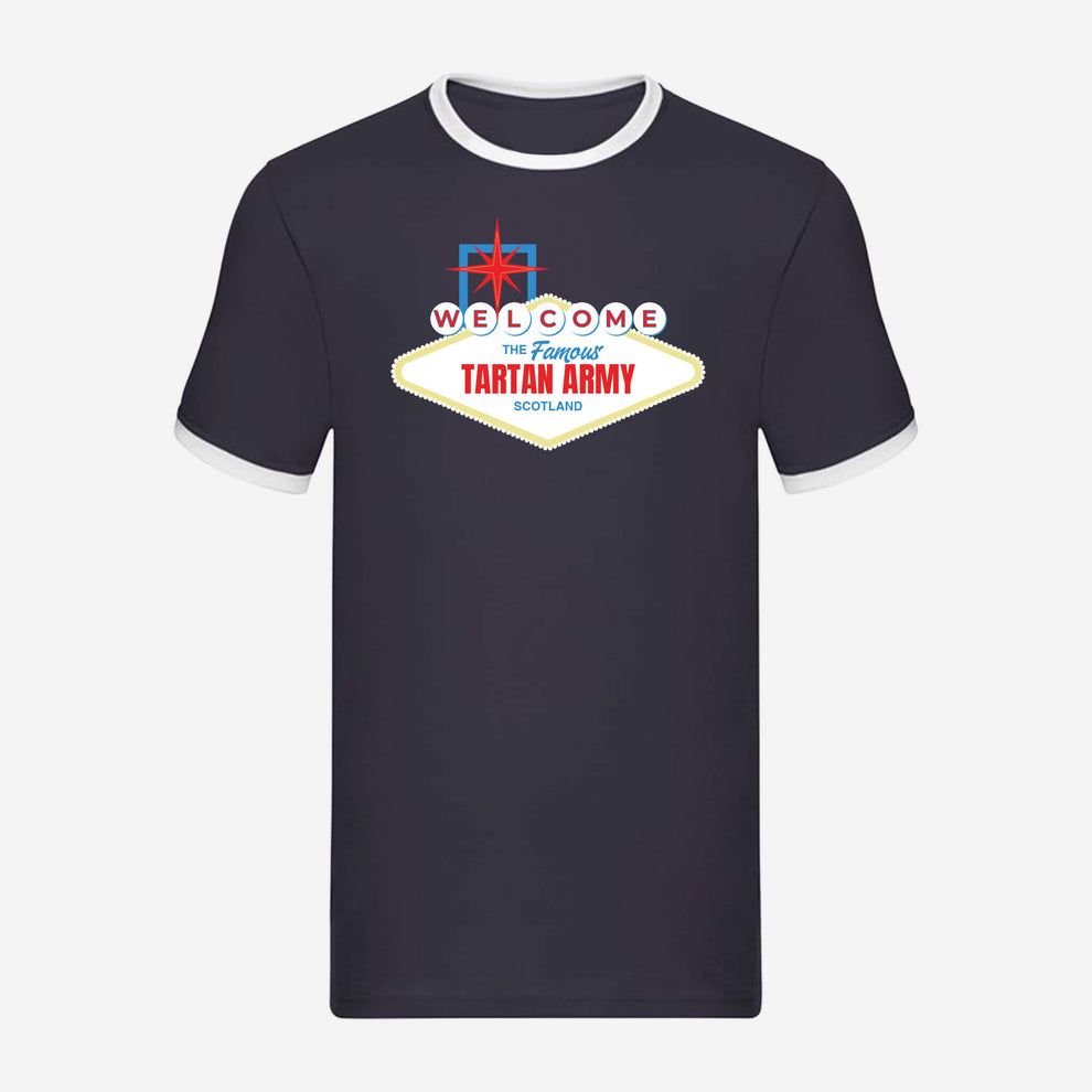 Vegas Sign Ringer T-Shirt – Tartan Army Shop